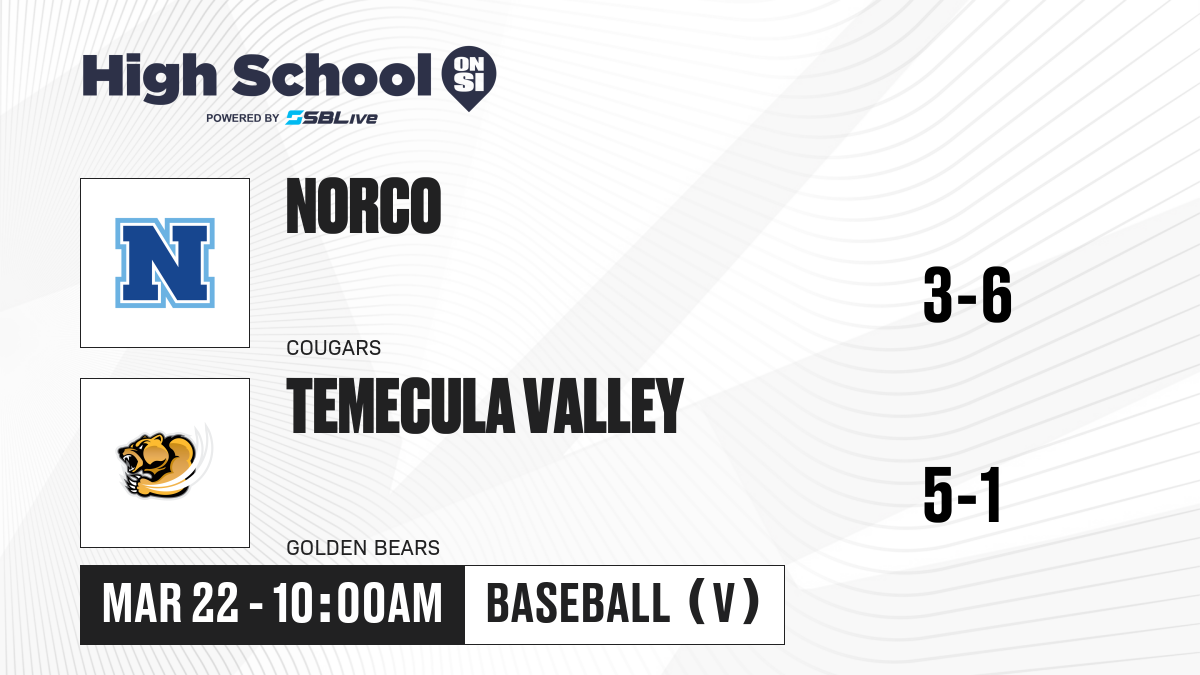 Norco vs Temecula Valley Baseball - Mar 22, 2025 - High School On SI