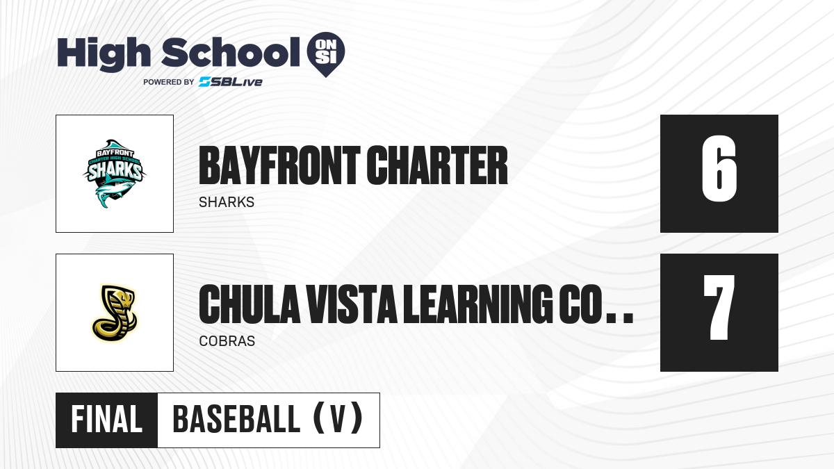 Bayfront Charter vs Chula Vista Learning Community Charter Baseball ...