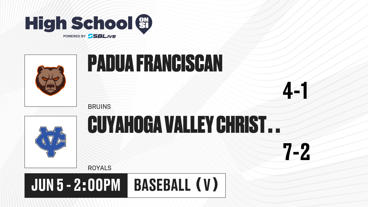 Padua Franciscan vs Cuyahoga Valley Christian Academy Baseball - Jun 5 ...